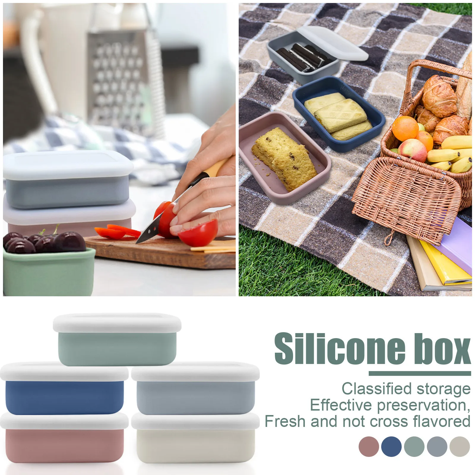 2024-New-Silicone-Storage-Box-Camping-Accessories-Lunch-Accessories ...