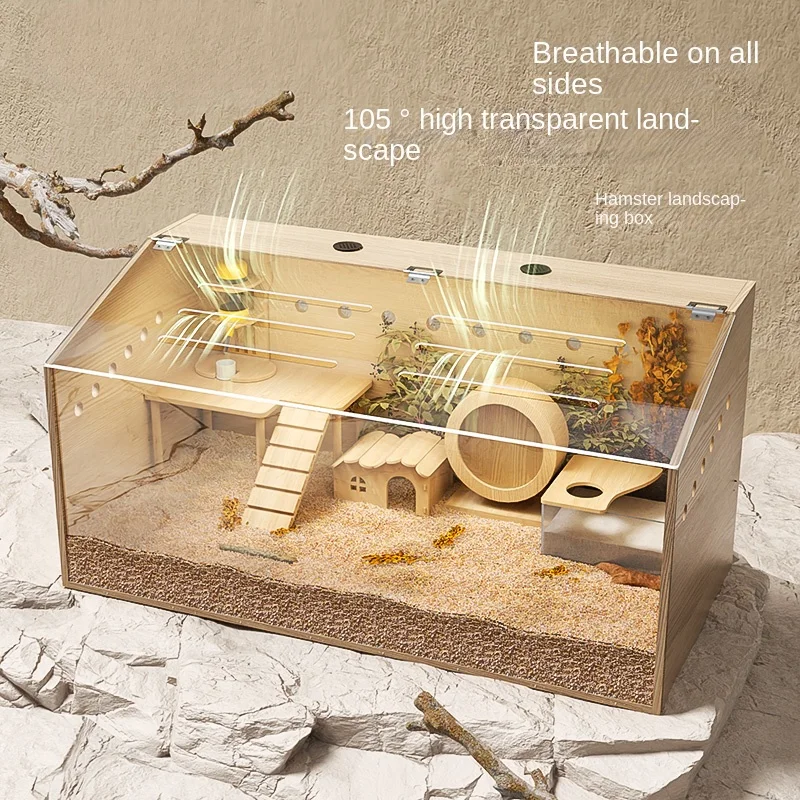 Luxuosa-Casa-De-Hamster-Com-Estrutura-De-Madeira-E-Paredes-Acr-licas ...