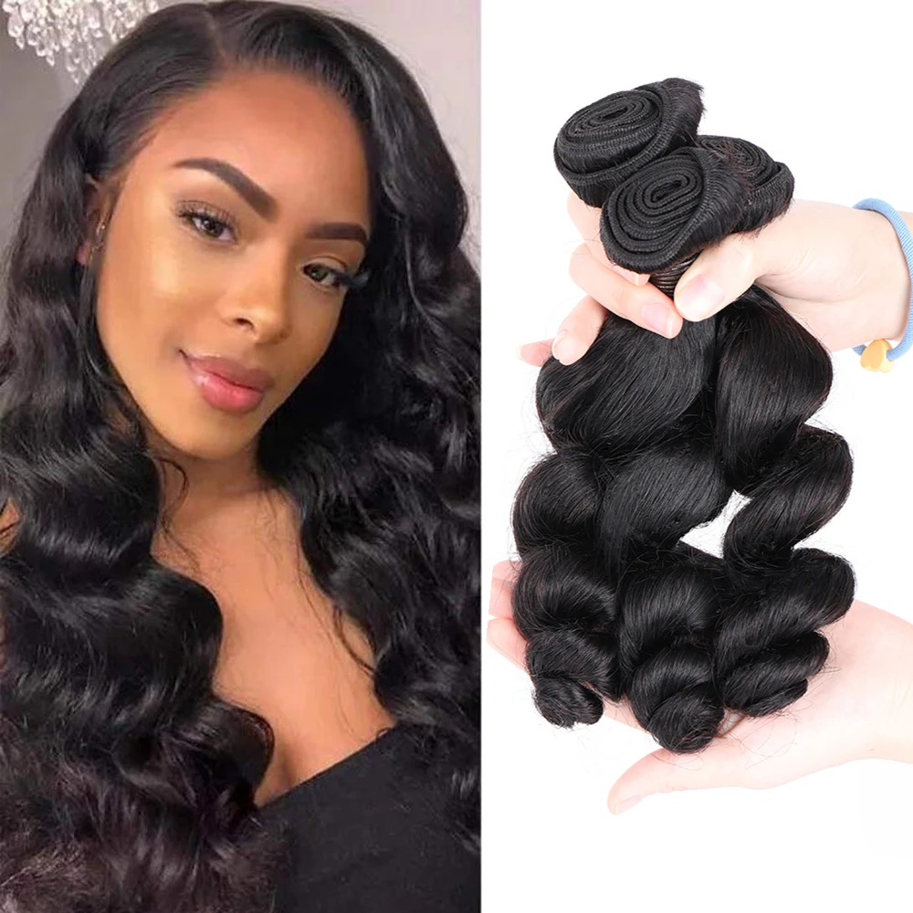 Loose Wave Bundles Brazilian Human Hair Loose Bundles Remy 3Pcs Lot ...