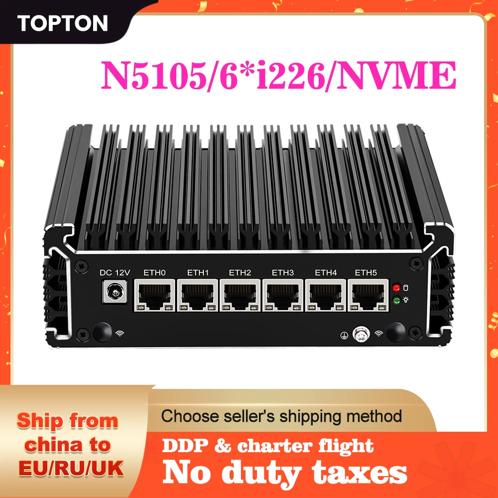 Pfsense firewall 2.5g roteador celeron n5105 6x intel i226 V b3 lan 2 ...