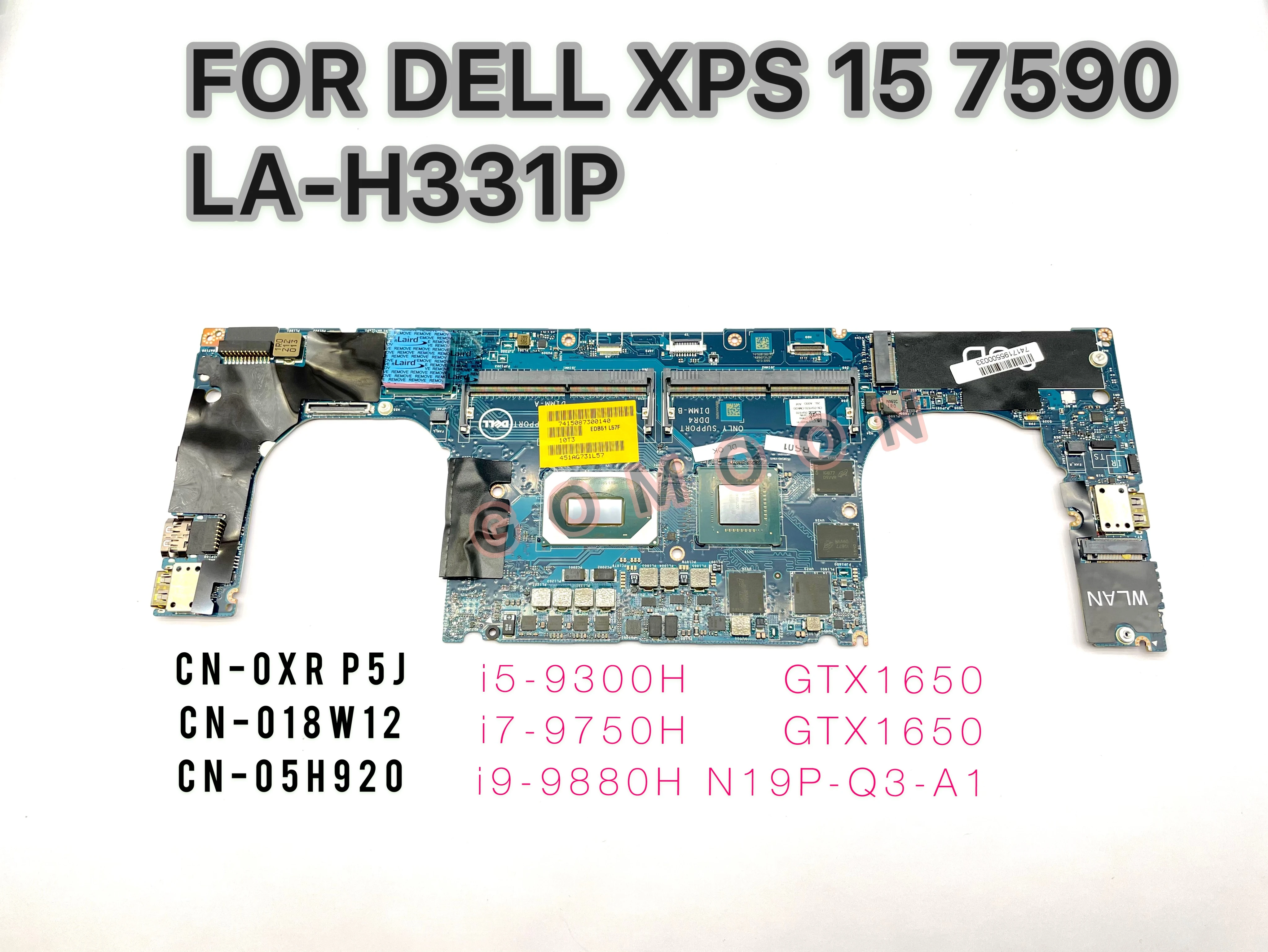 For DELL XPS 15 7590 EDB51 LA H331P Laptop Motherboard With i5 i7 i9 ...