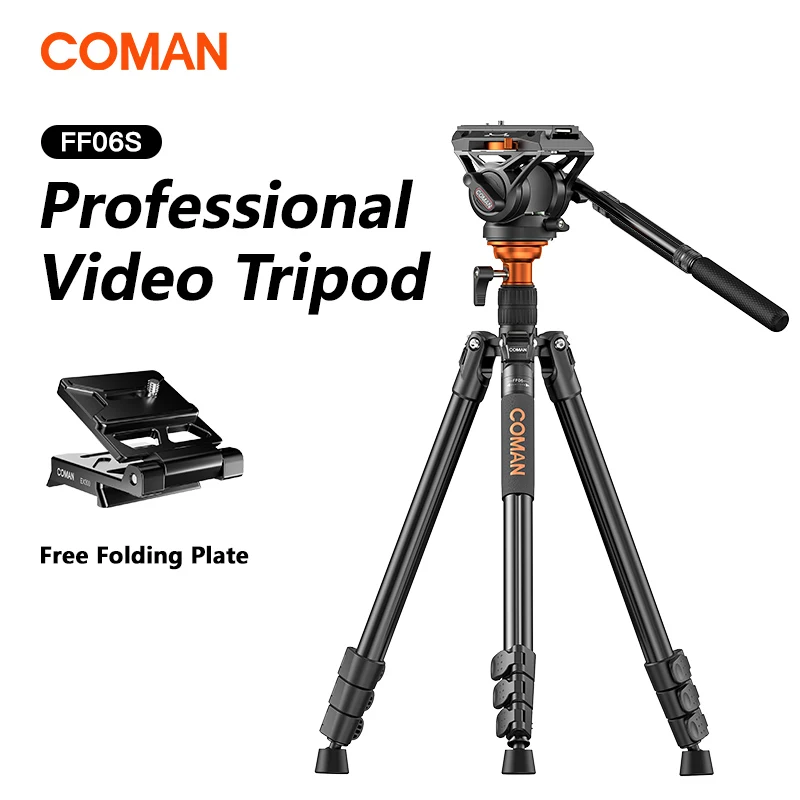 COMAN-FF06S-Professional-Video-Camera-Tripod-With-360-Panorama-Fluid ...