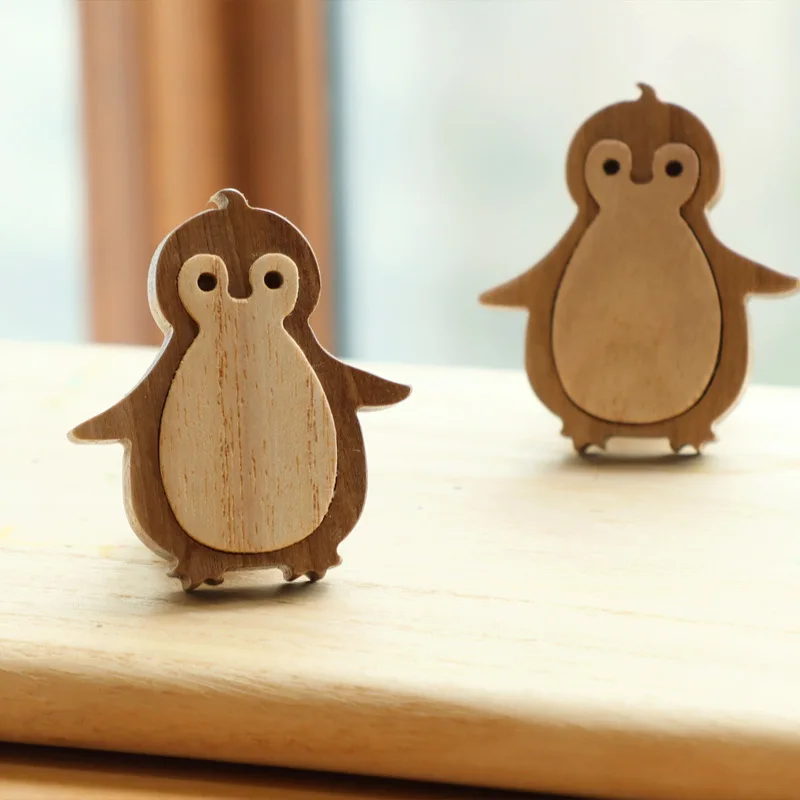 Cute Penguin Wooden Furniture Handle Door Pulls Drawers Wardrobe Knobs ...