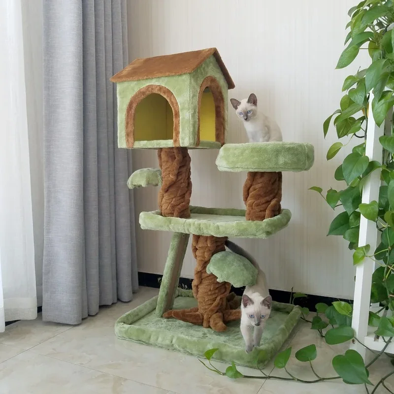 Luxury Pet Cat Tree House Condo Furniture Multi-Layer Cat Tree with ...