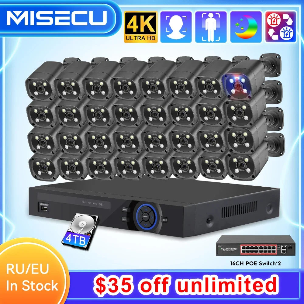 MISECU-32CH-4K-POE-IP-Camera-Security-System-8MP-Outdoor-Face-Detect ...
