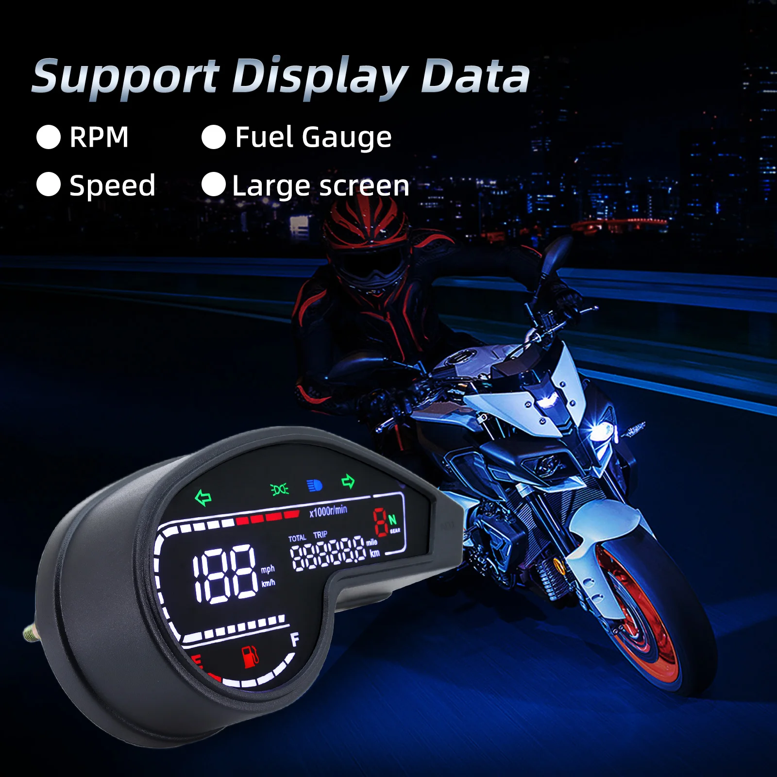 Motorcycl-Digital-LED-Odometer-Speedometer-Tachometer-XR150-GY200 ...