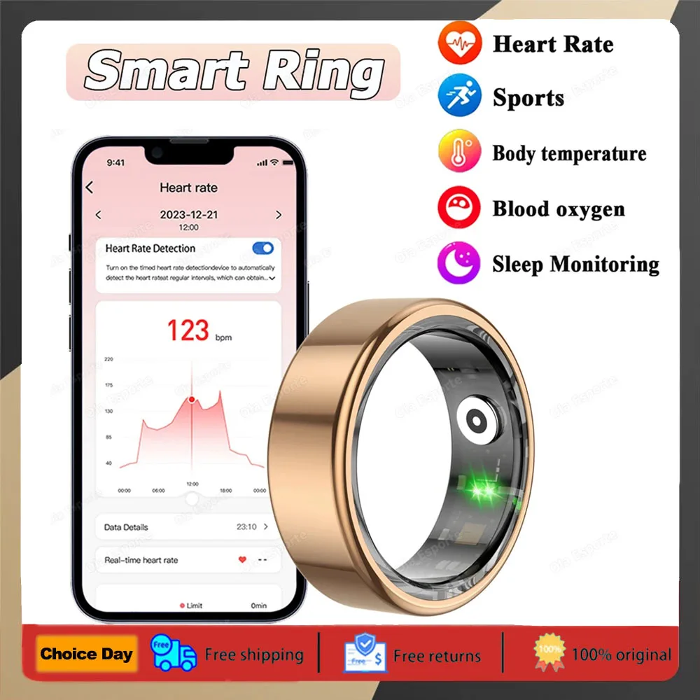 Fashion-Health-Smart-Ring-Heart-Rate-Blood-Oxygen-Body-Temperature ...