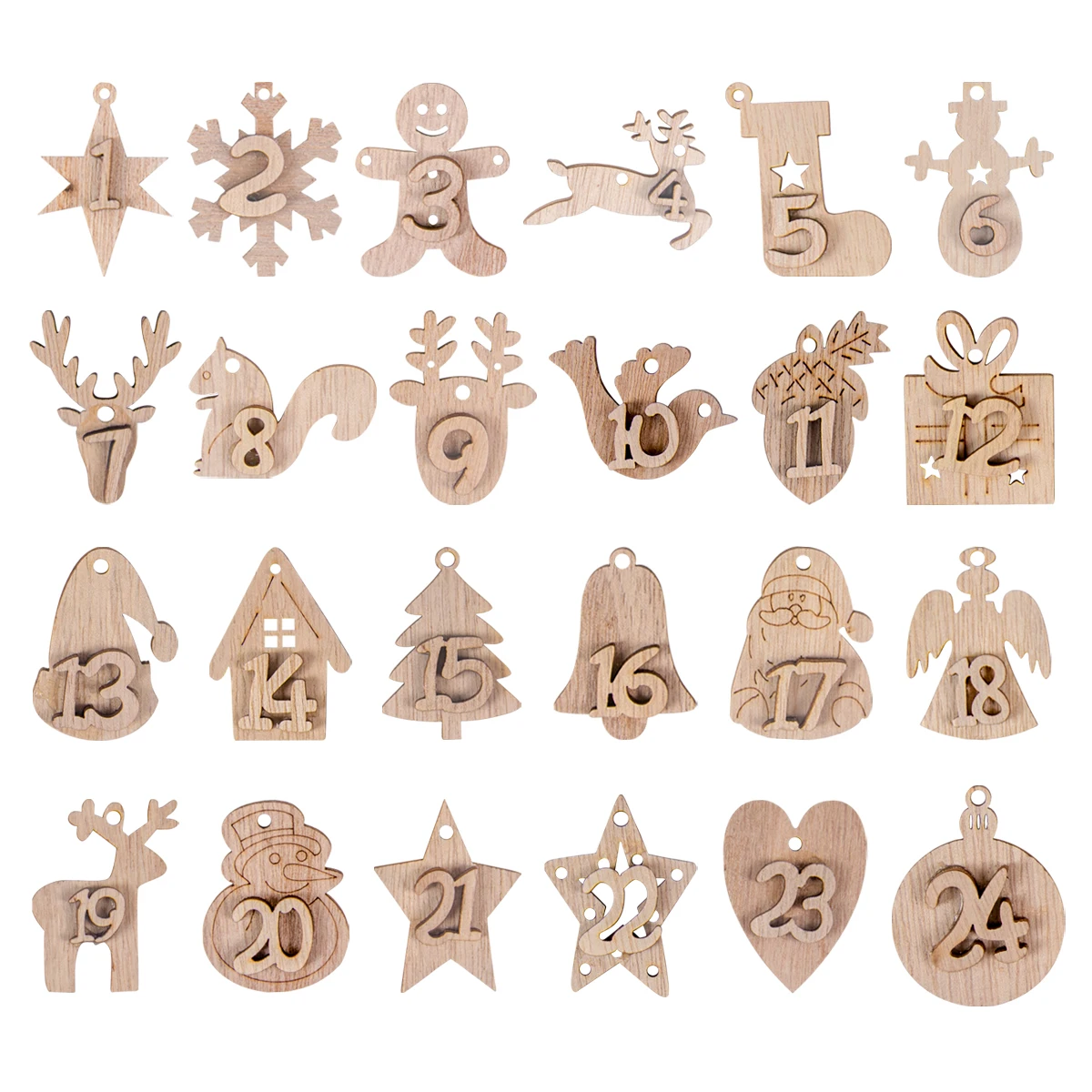 1-24-Numbers-Christmas-Advent-Calendar-Countdown-Wooden-Pendant-Xmas ...