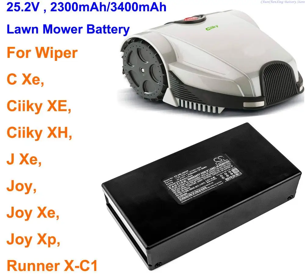 2300mAh/3400mAh Lawn Mowers Battery for Wiper C Xe, Ciiky XE, Ciiky XH ...