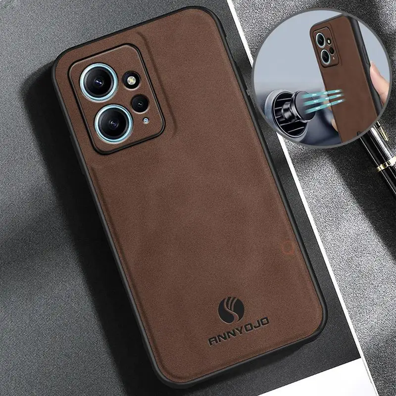 Redmi12 Luxury Sheepskin Leather Case For Xiaomi Redmi Note 12 Pro Plus 4g 5g Men Business ...