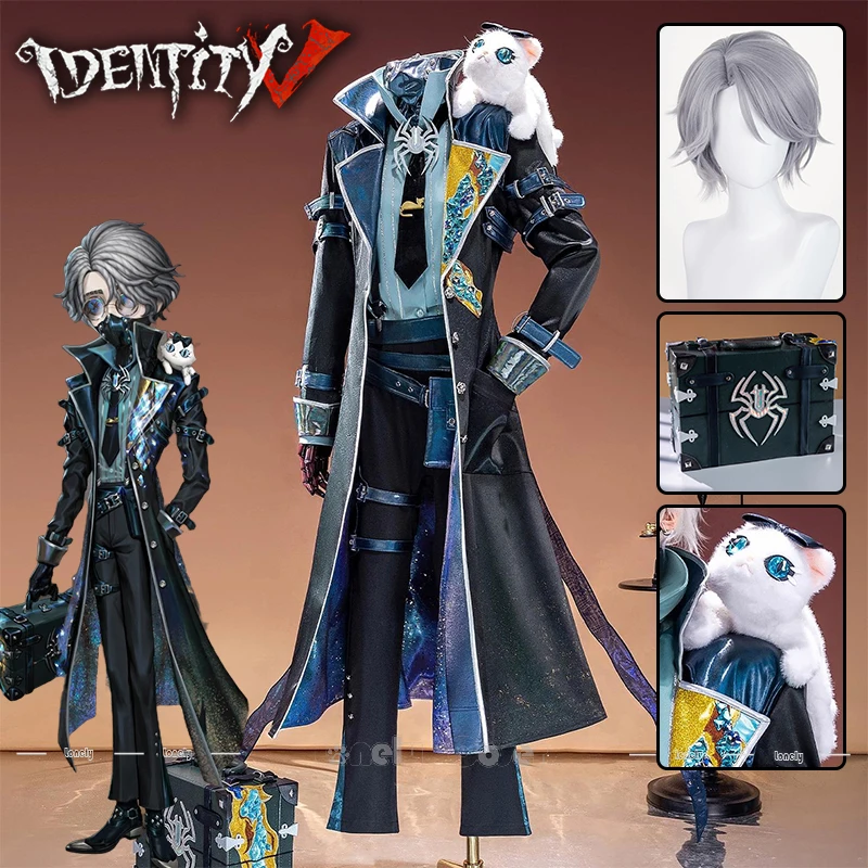 Identity V Embalmer Cosplay Costume Wig Aesop Carl Iridescence Coat ...