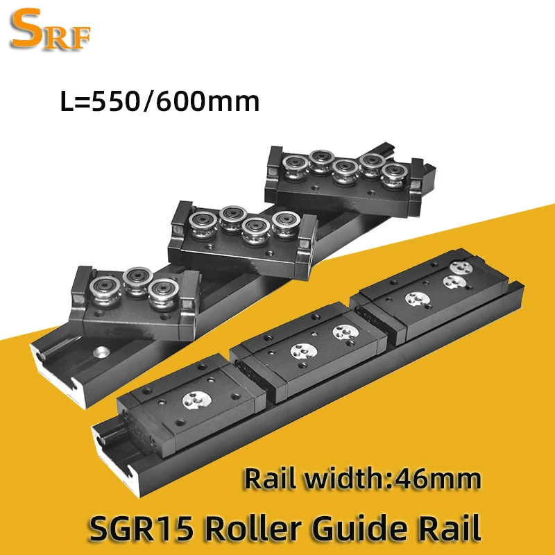 Aluminum-Square-Roller-Linear-Guide-Rail-SGR15-L-550-600mm-Bearing ...