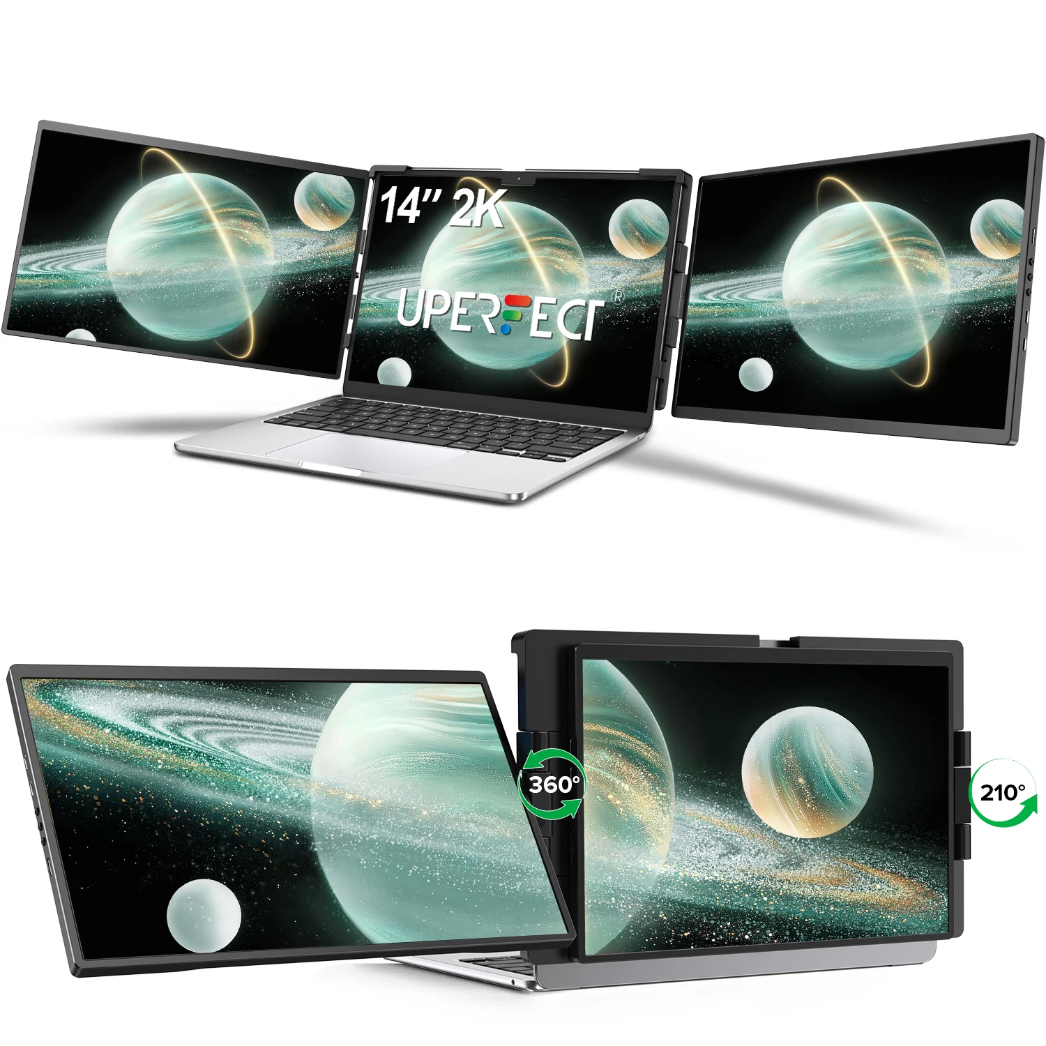 Monitor-port-til-triple-UPERFECT-2K-de-14-con-soporte-giratorio-de-360 ...