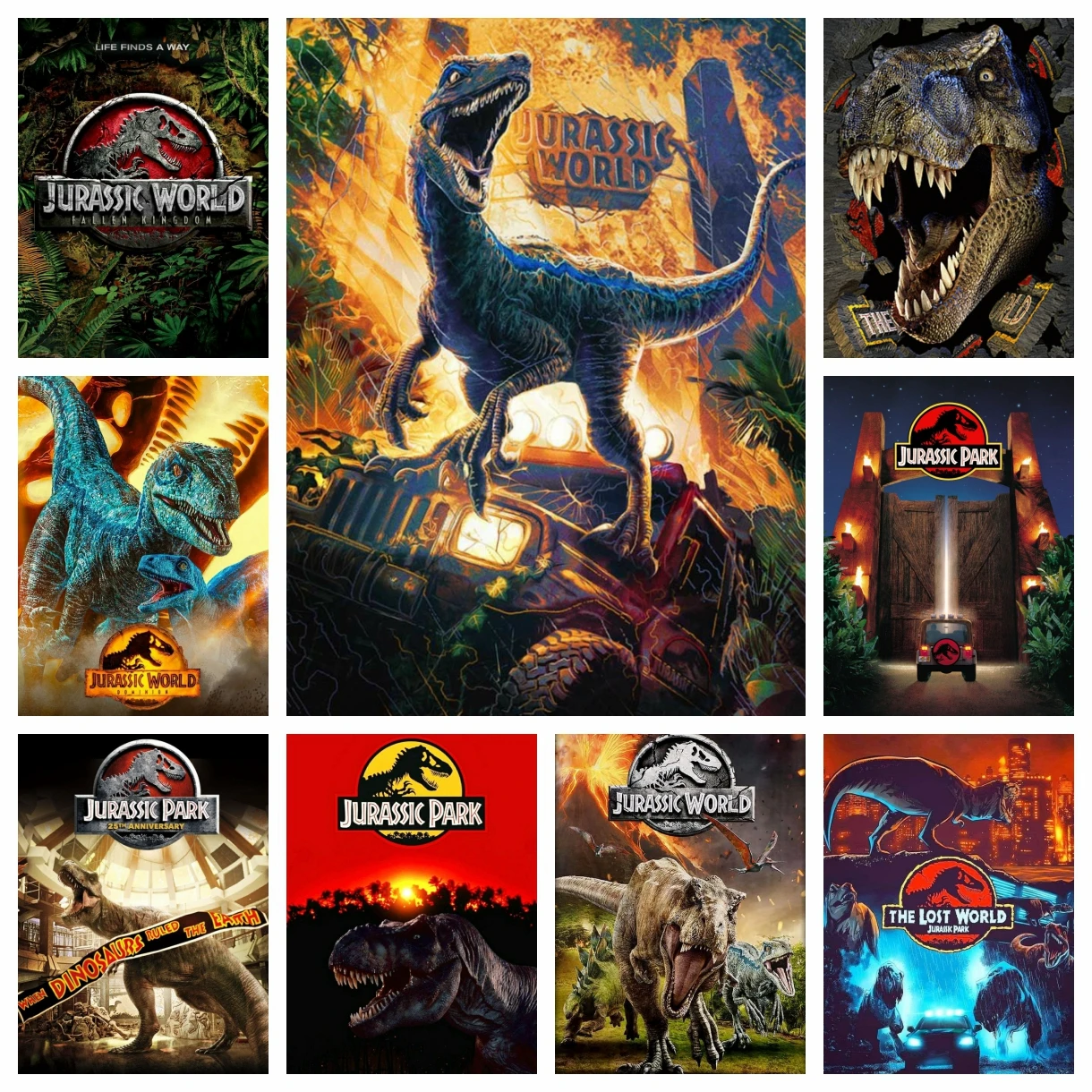 Jurassic World Diamond Painting Kit Dinosaur Sticking Diamond ...
