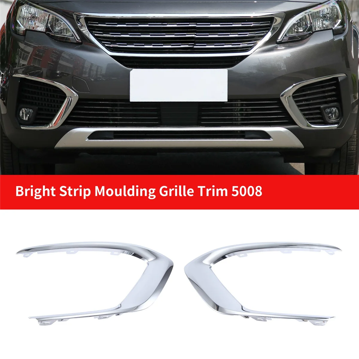 Left-Brand-New-Fog-Lamp-Lights-Frame-Cover-Bright-Strip-Moulding-Grille ...
