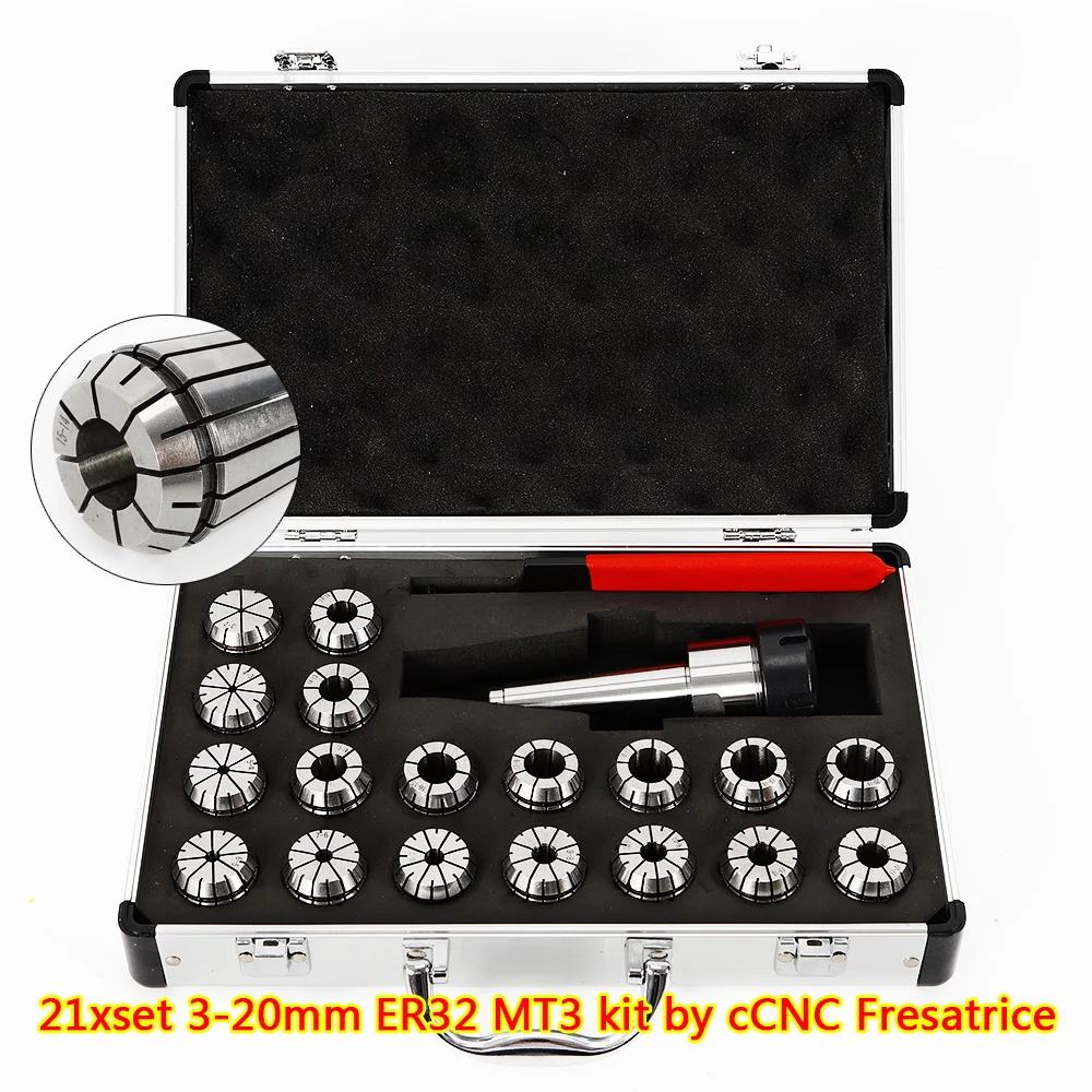 ER32 Collet Set 3-20mm with Alloy Spring Steel, Collet Chuck, Spanner ...