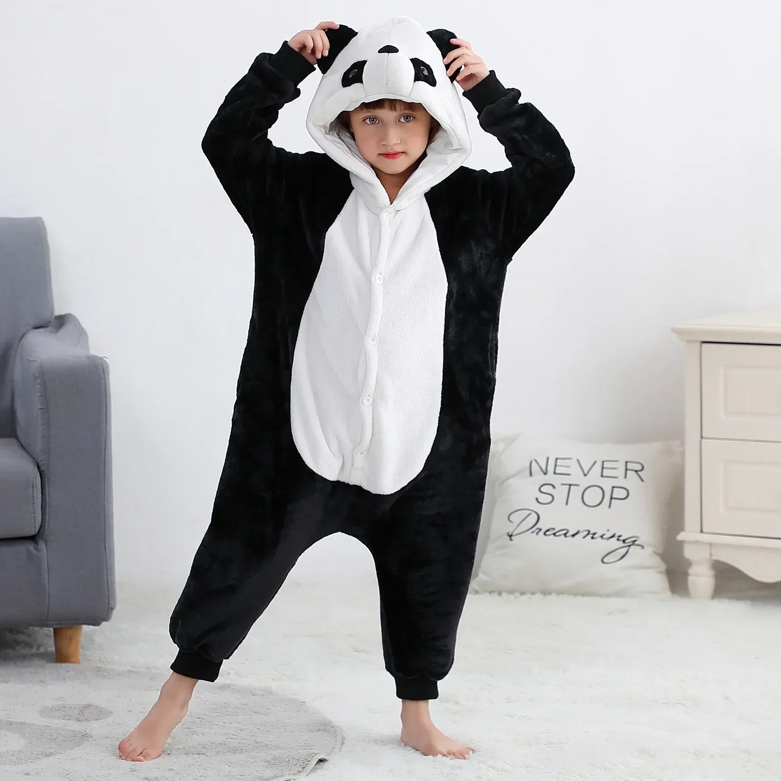 Children-Pyjamas-Panda-Pajamas-Animal-Kigurumi-Panda-Costume-Cartoon ...