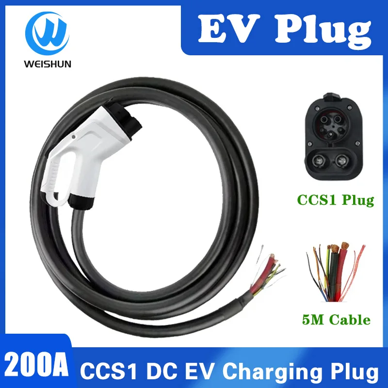 200A-200KW-EV-CCS1-Charging-Plug-EVSE-Connector-DC-Fast-With-5m-Cable ...