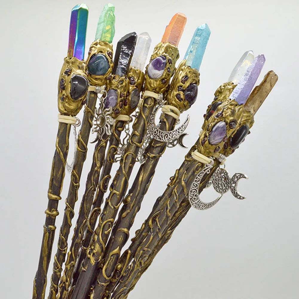 Witchcraft-Natural-Crystal-Magic-Wand-Amethyst-Altar-Stones-Wizard ...