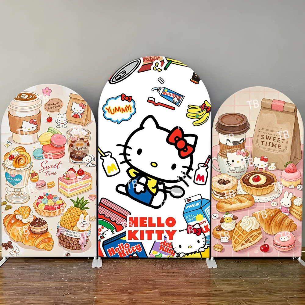 Hello Kitty Sweet Food Style Arch Backdrop Cover Delicious Cute Scene ...