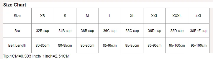 38c Bra Size Chart