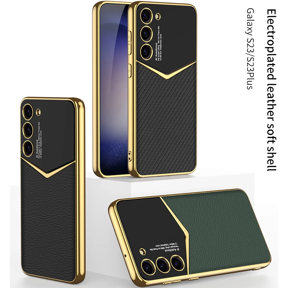 Ultra-thin Electroplated Full Wrapt Leather Phone Cases For Samsung ...