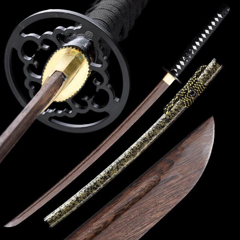 Japanese-Katana-Rose-Wood-Blade-Wooden-Swords-Real-Handmade-Full-Tang ...