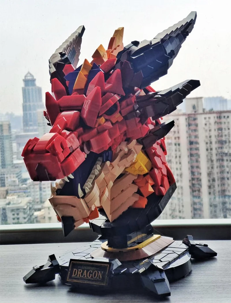 M MENBIS 2713Pcs Fiery Dragon Building Blocks Sets Twelve Chinese ...