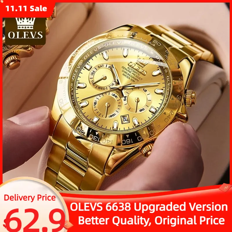 OLEVS-Original-Gold-Watch-for-Men-Automatic-Mechanical-Multifunctional ...