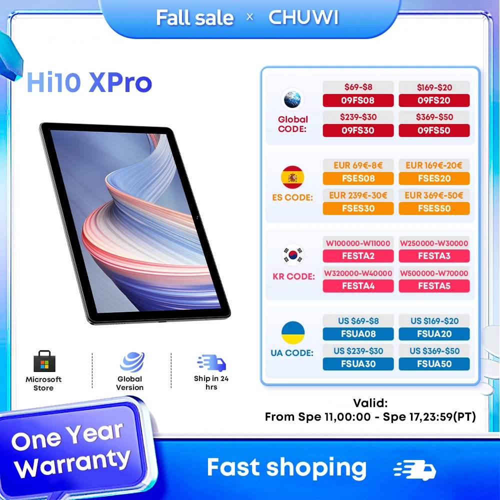 CHUWI-Hi10-XPro-Tablet-4GB-RAM-128GB-ROM-Unisoc-T606-Octa-Core-10-1-FHD ...