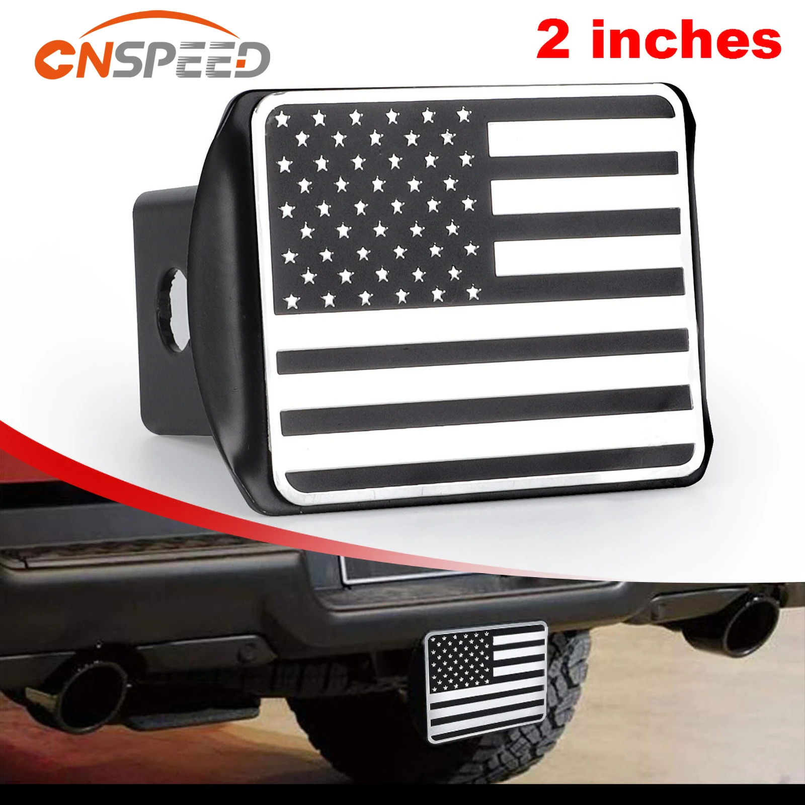 2-Flag-Badge-Trailer-Hitch-Cover-Heavy-Duty-Metal-Professional-Car ...