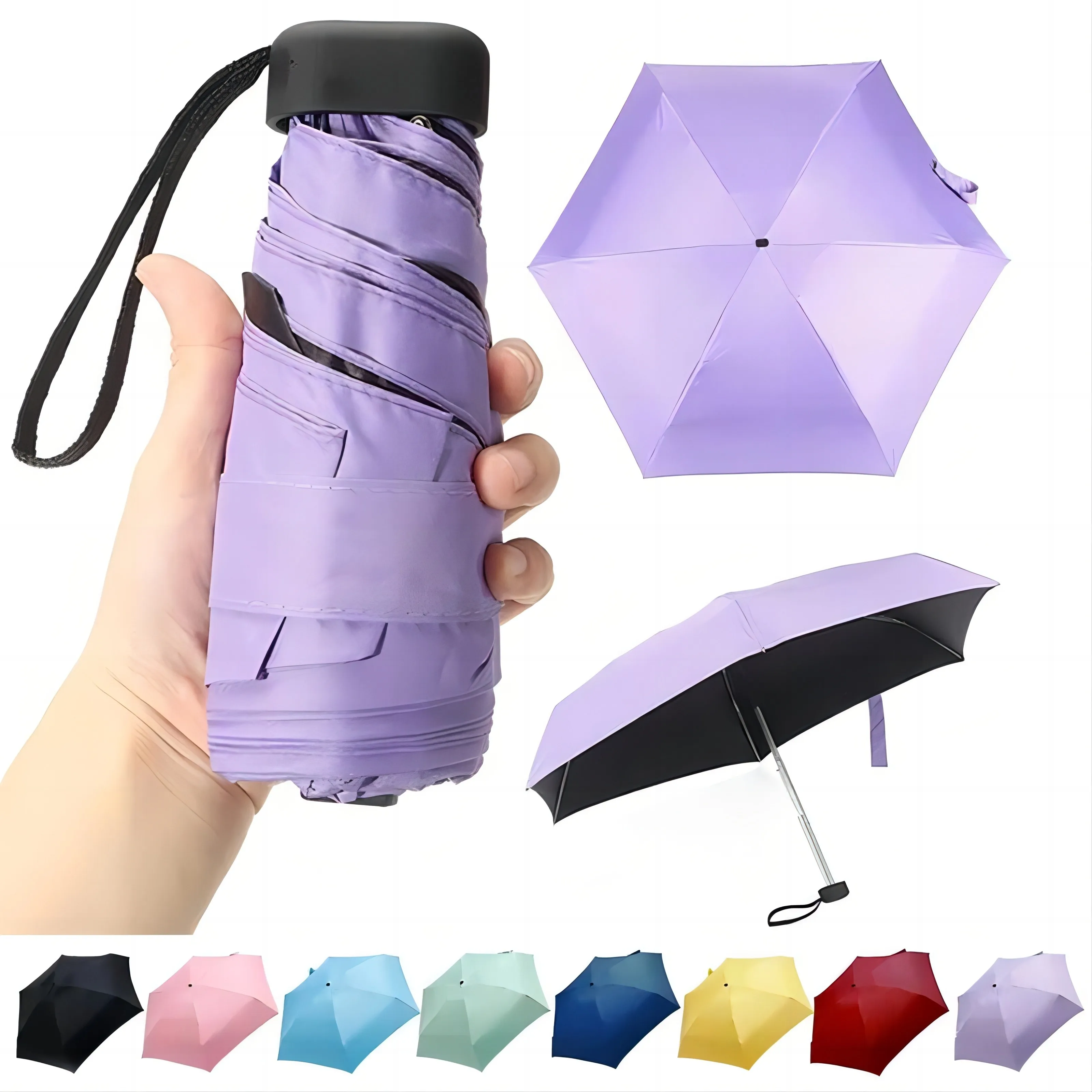 Anti-UV-Super-Mini-Pocket-Compact-Sun-Umbrella-Folding-Rain-Windproof ...