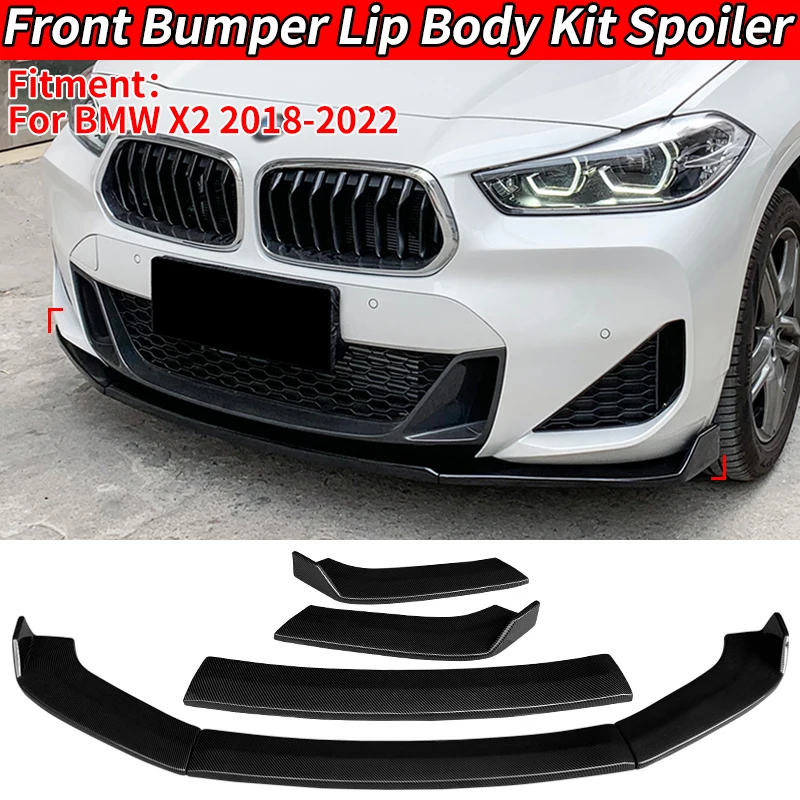 For BMW X2 F39 2018-2022 Car Front Bumper Lip Body Kit ABS Auto ...