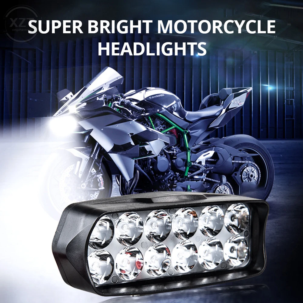 Motorcycle-Headlight-12V-Motorbike-Spot-Head-Light-8-12-16-led-Scooter ...