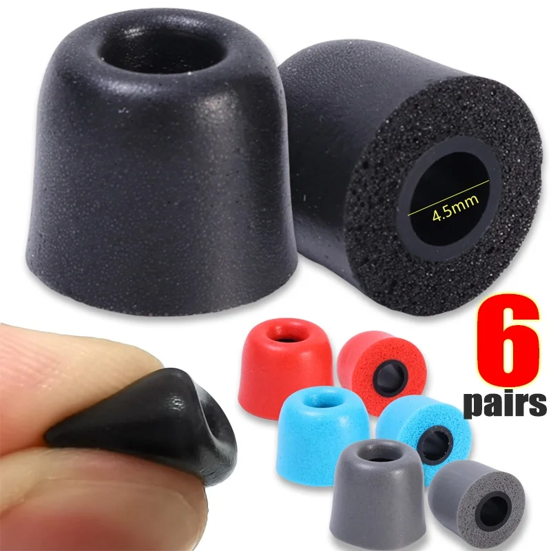 1-3-6Pairs-Replacement-Soft-Memory-Foam-Earbuds-Tip-Noise-Isolating-Ear ...
