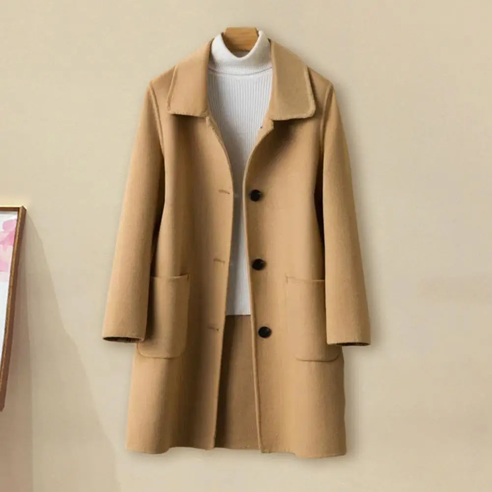 Women-Woolen-Coat-Stylish-Women-s-Mid-Length-Winter-Coat-with-Single ...