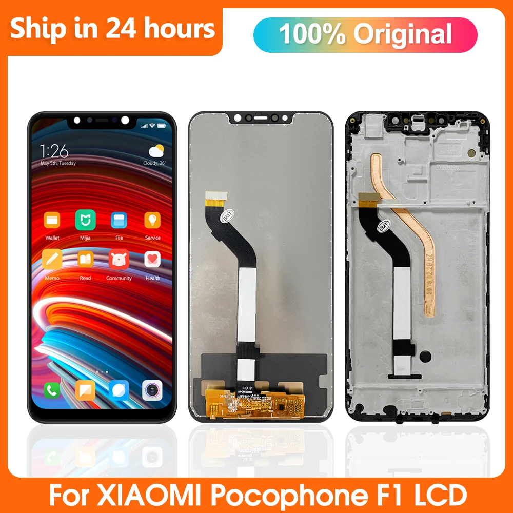 Display LCD para Xiaomi Pocophone, Montagem Digitador Touch Screen, Original Poco F1| | - AliExpress