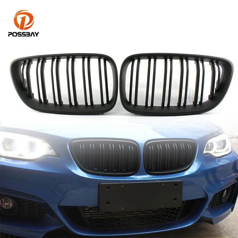 2Pcs Car Front Bumper Grills Matte Black Grilles 51137295524 ...