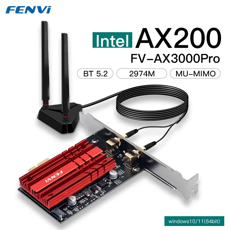 3000Mbps-AX3000Pro-WiFi6-AX200-PCIE-Adapter-Bluetooth-5-2-Dual-Band-2 ...