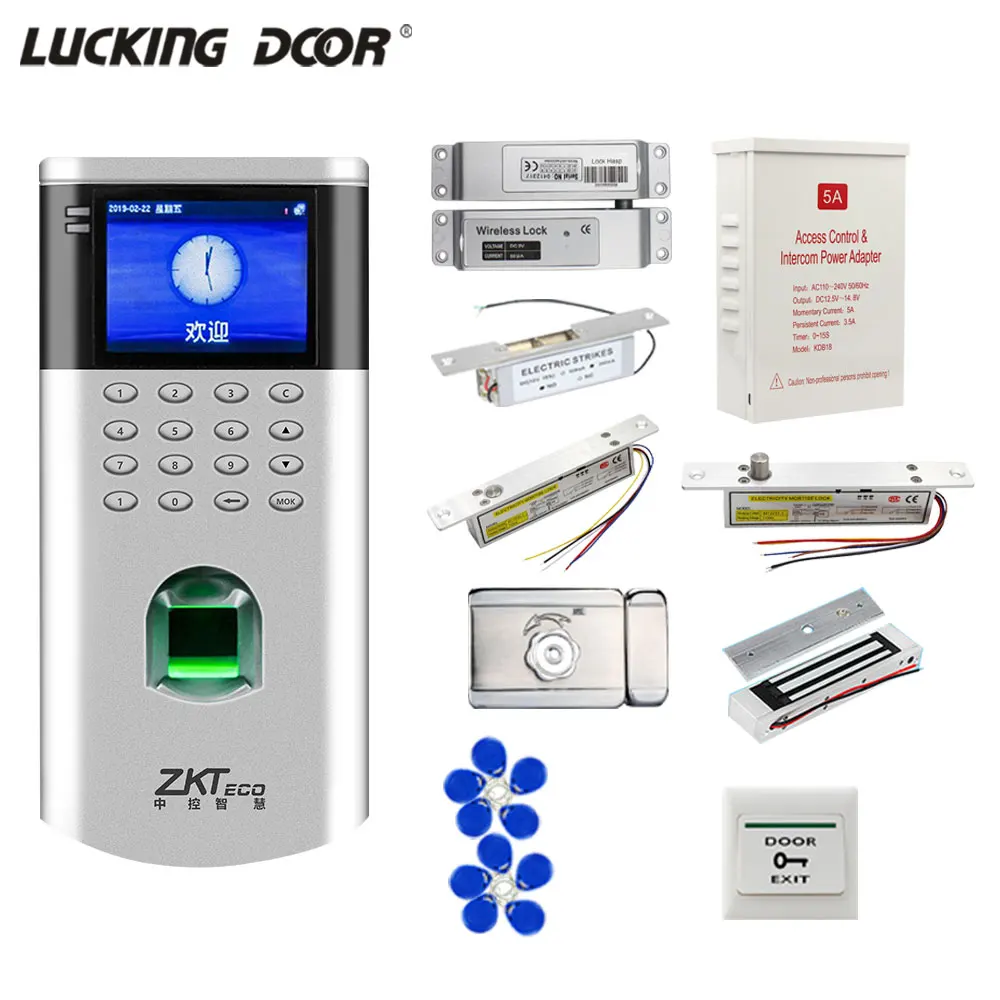 125KHz-RFID-Fingerprint-Staff-Attendance-Machine-Door-Lock-Kits-Access ...