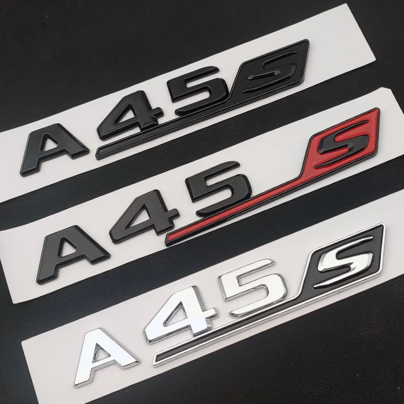 3d ABS Black Car Rear Trunk Badge Sticker Fender Side Logo A45S Turbo ...