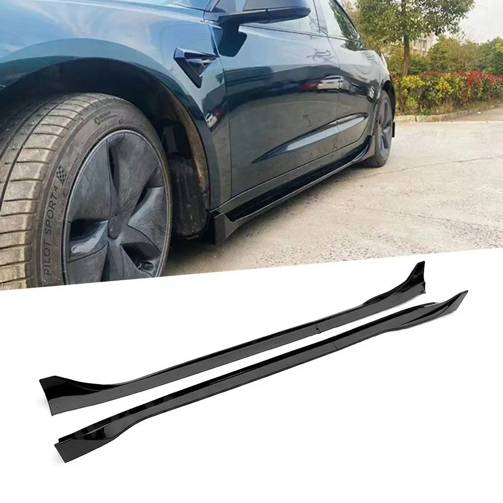 ABS-Side-Skirts-for-Tesla-Model-3-Rocker-Panels-Side-Skirt-Extension ...