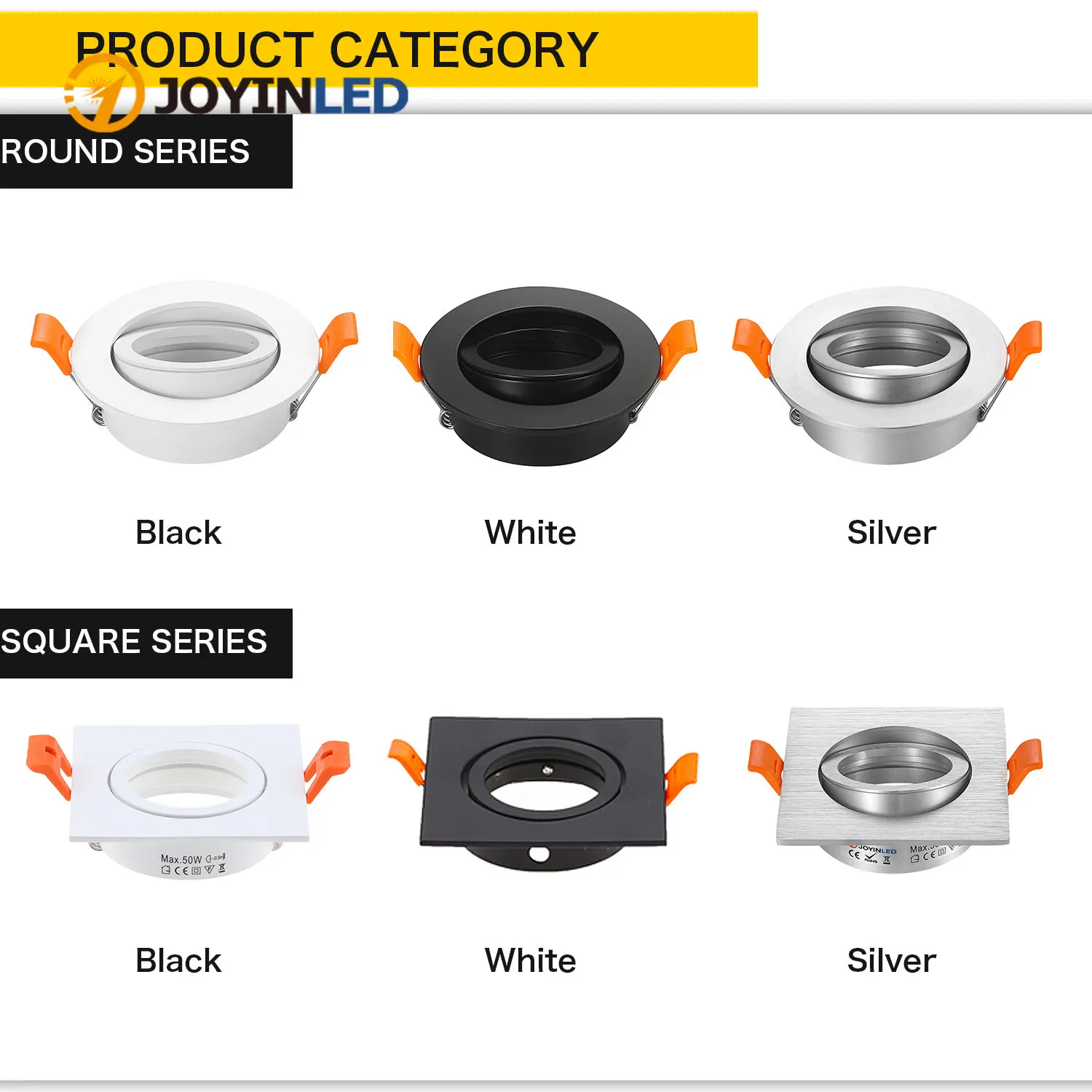 LED-Ceiling-Light-Frame-Round-Fixture-Holders-GU10-MR16-Adjustable ...