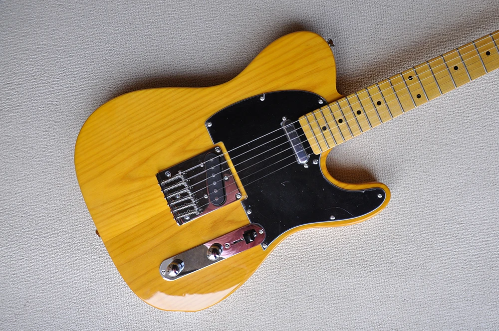 Factory Custom light yellow Electric Guitar with Ash Body Maple ...