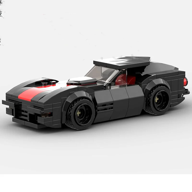 MOC-Car-Model-Speed-Champion-C2-Stingray-1967-Black-Red-Coupe-Children ...