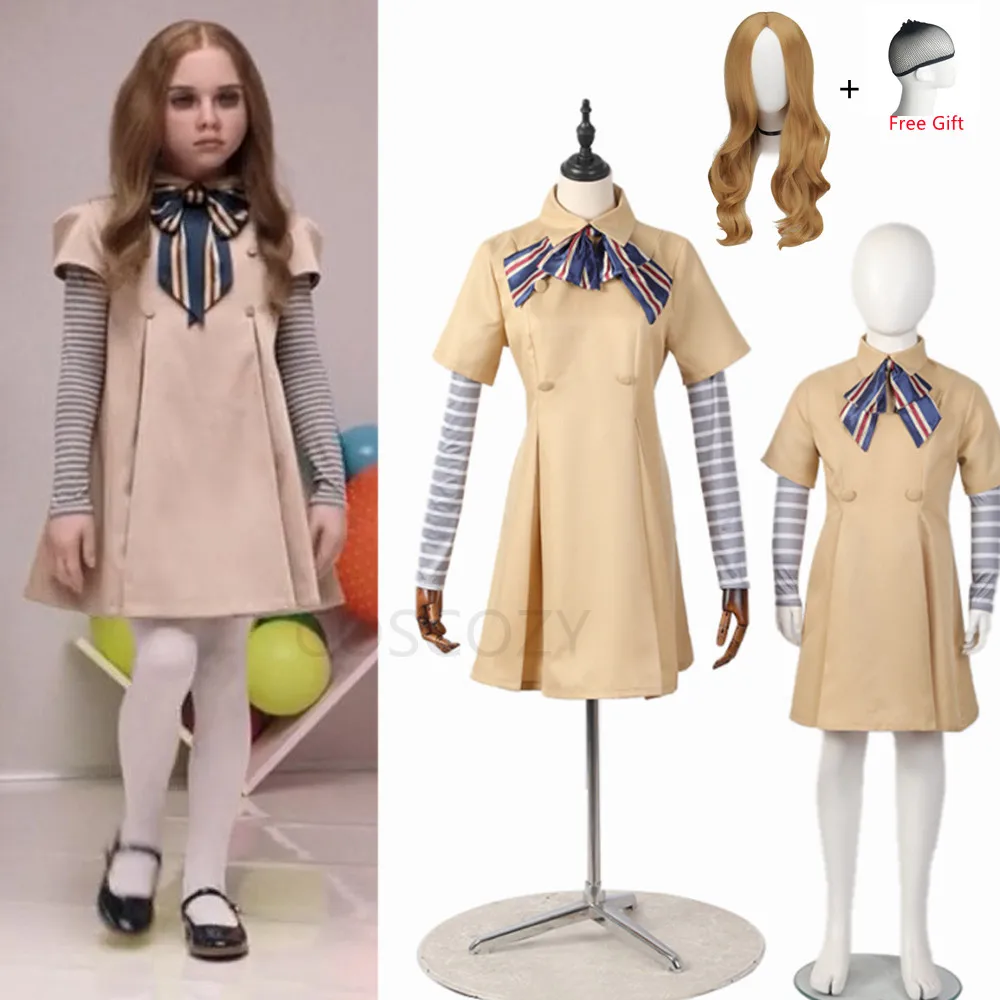Movie-M3GAN-Cosplay-Costume-Megen-Wig-Dress-Tie-Underwear-Stockings ...