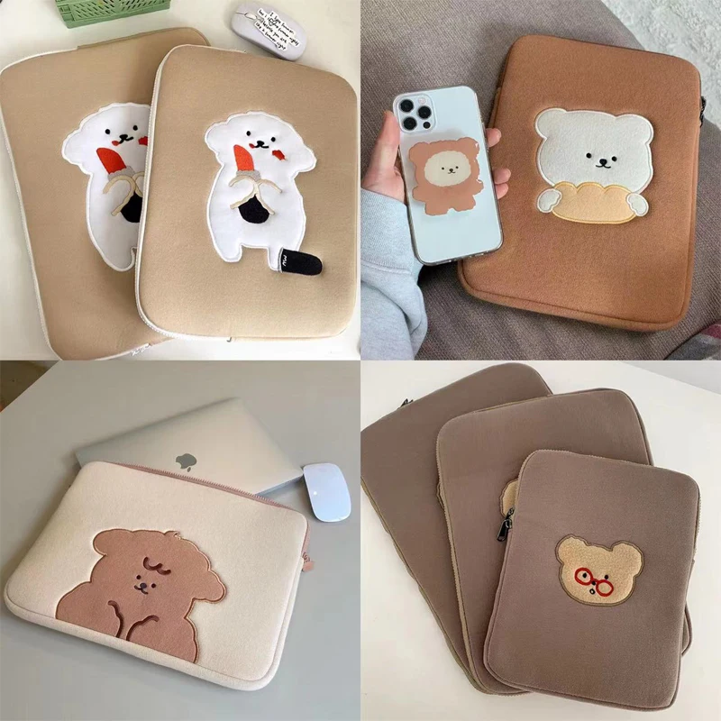 귀여운 노트북 휴대용 가방 슬리브 11 13 14 15 15 6 인치 커버 Macbook Air A2337 Ipad Pro 9
