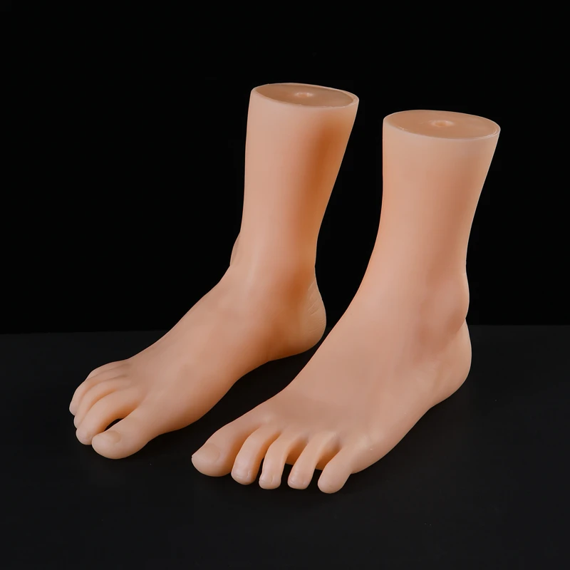 1 Pair Of 23cm Simulated Human Foot Model Flat Bottom Flesh Color Five ...