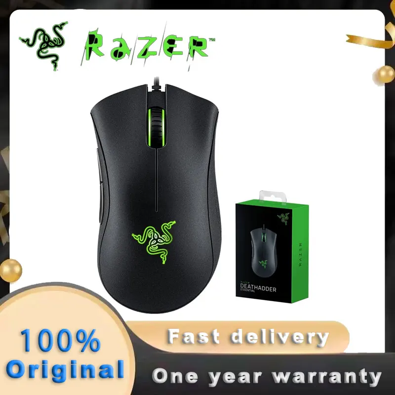 Original-Razer-DeathAdder-Essential-Wired-Gaming-Mouse-Mice-6400DPI ...