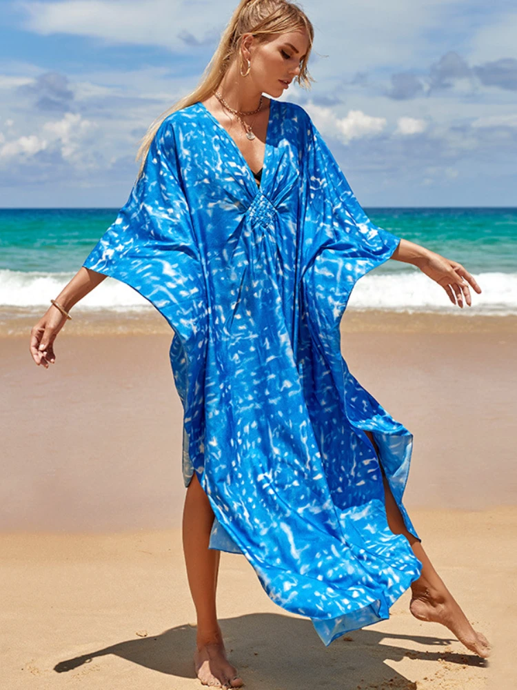 Maxi Beach Dresses Printed Kaftans for Women Tunic Bikini Cover Up ...